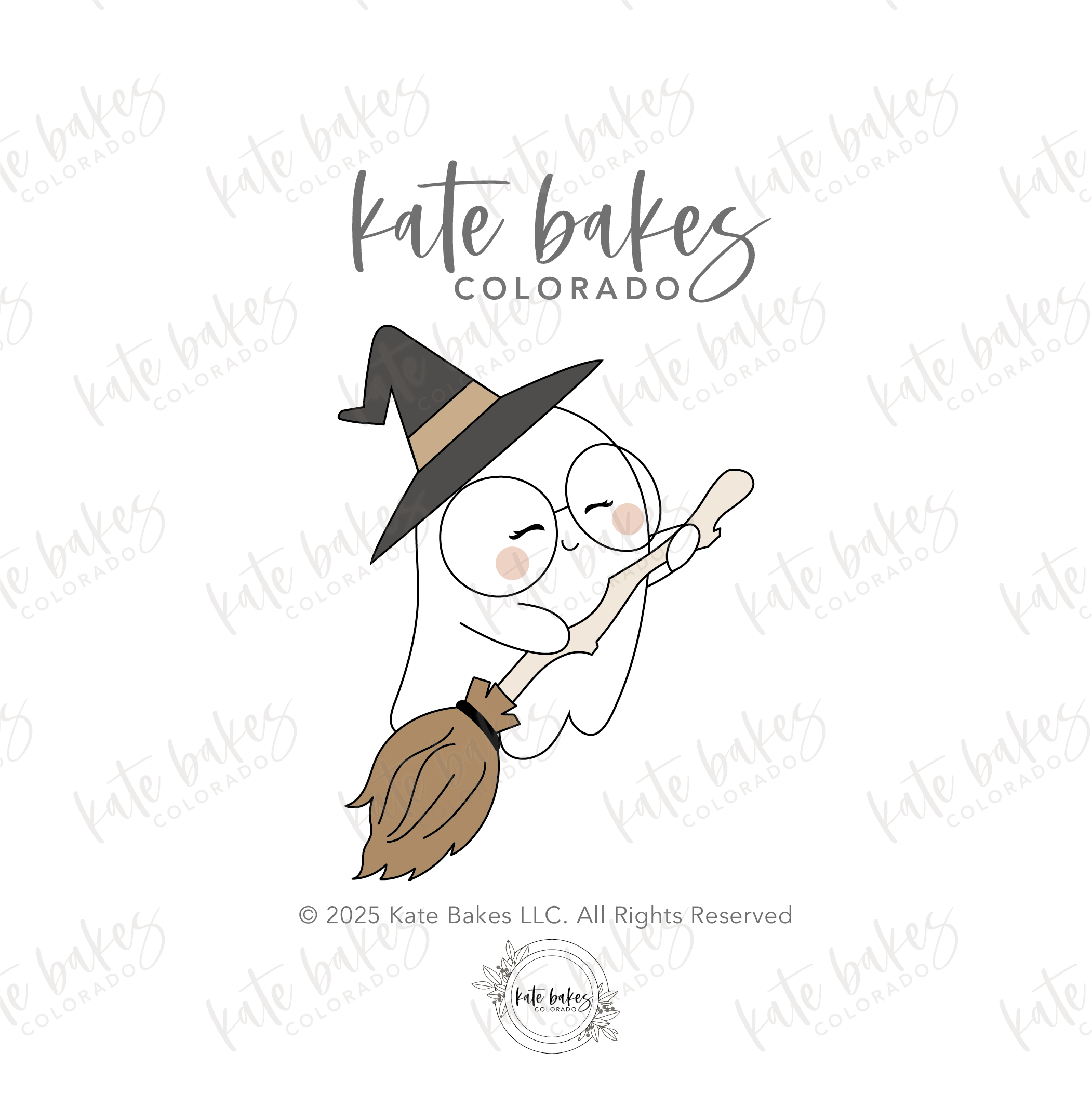 Witch Ghost No. 2 with Broom Cookie Cutter – Kate Bakes CO
