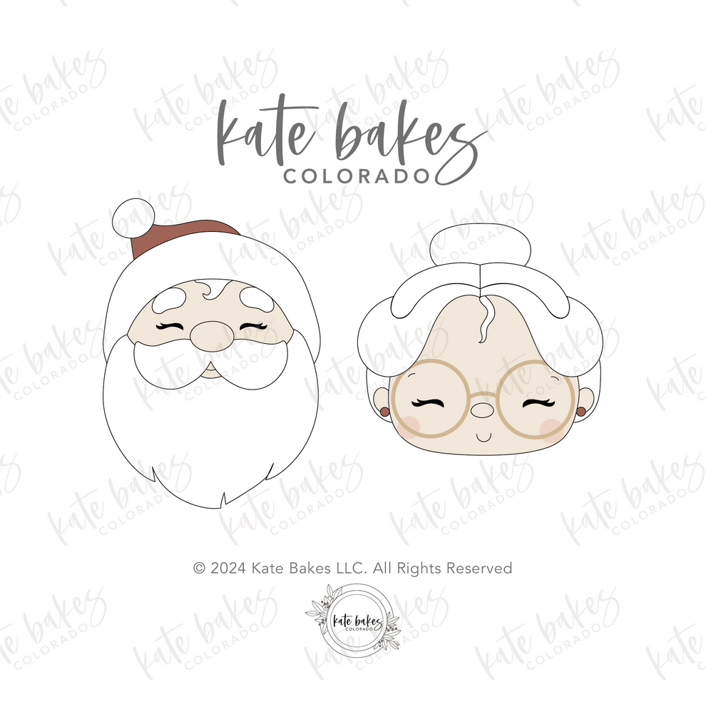 Santa & Mrs Claus Cookie Cutter (SET OF 2) – Kate Bakes CO