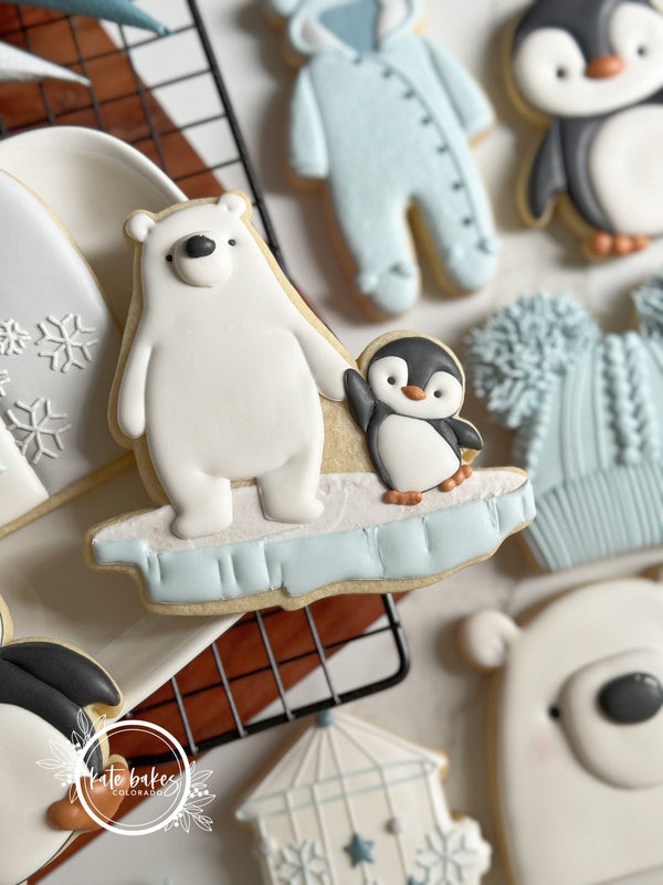 Polar Bear and Penguin on Iceberg Cookie Cutter – Kate Bakes CO